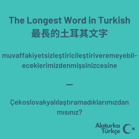 The Longest Word in Turkish 最長的土耳其文字 - Alaturka Türkçe 阿拉土卡土耳其語